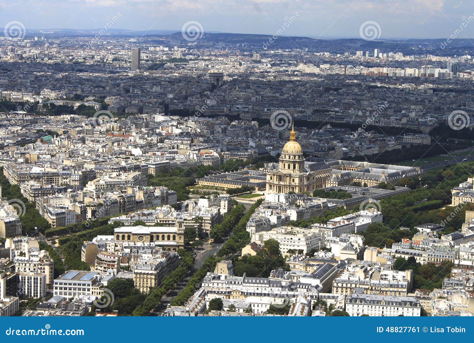 Paris from the sky editorial photo. Image of landmarks - 48827761