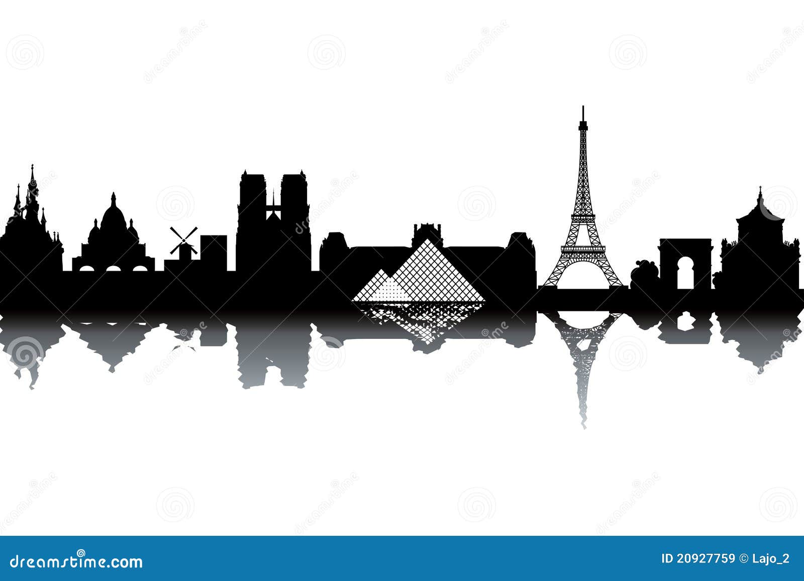 Paris skyline stock vector. Illustration of outside, horizon - 20927759