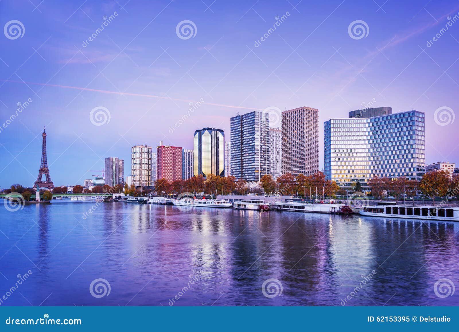 Paris Skyline At Night In France Editorial Image | CartoonDealer.com ...