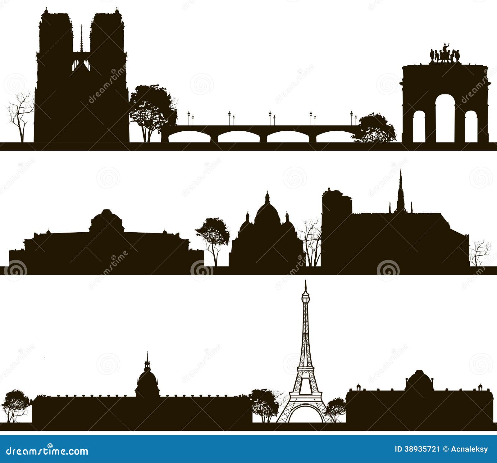 Paris skyline stock vector. Illustration of downtown - 38935721