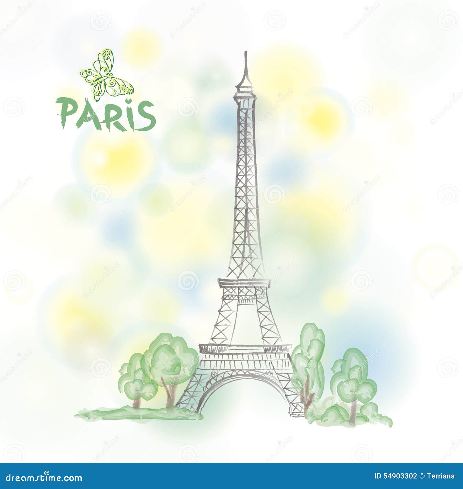 Paris Spring Banner. Eiffel Tower. Travel France Poster. Stock ...