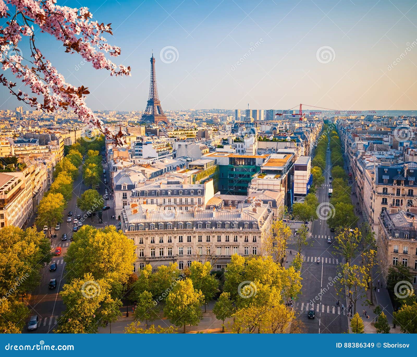 Paris at spring stock image. Image of district, blossom - 88386349