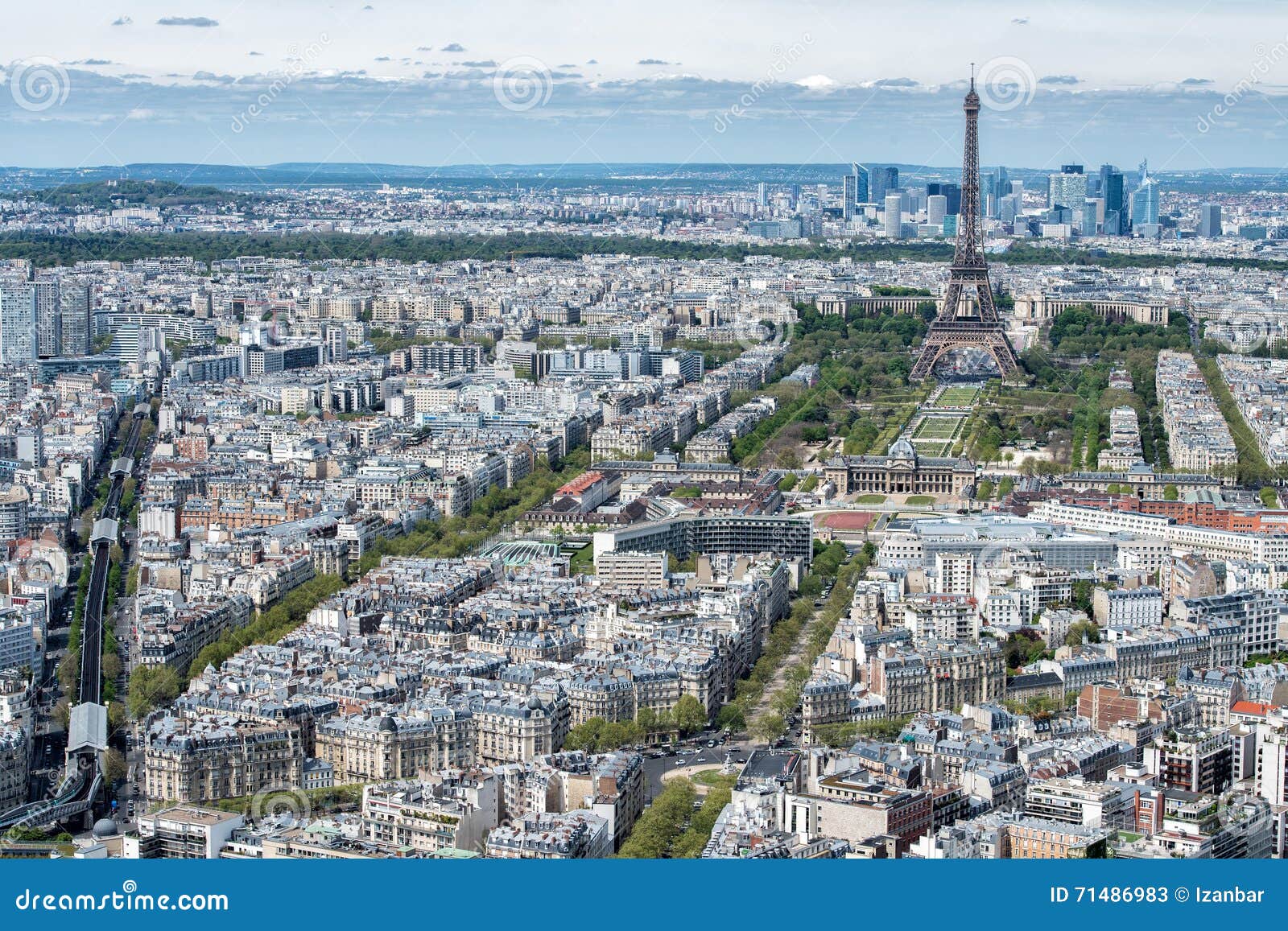 Paris Sunny Blue Sky Aerial View Stock Image - Image of europe, eiffel ...