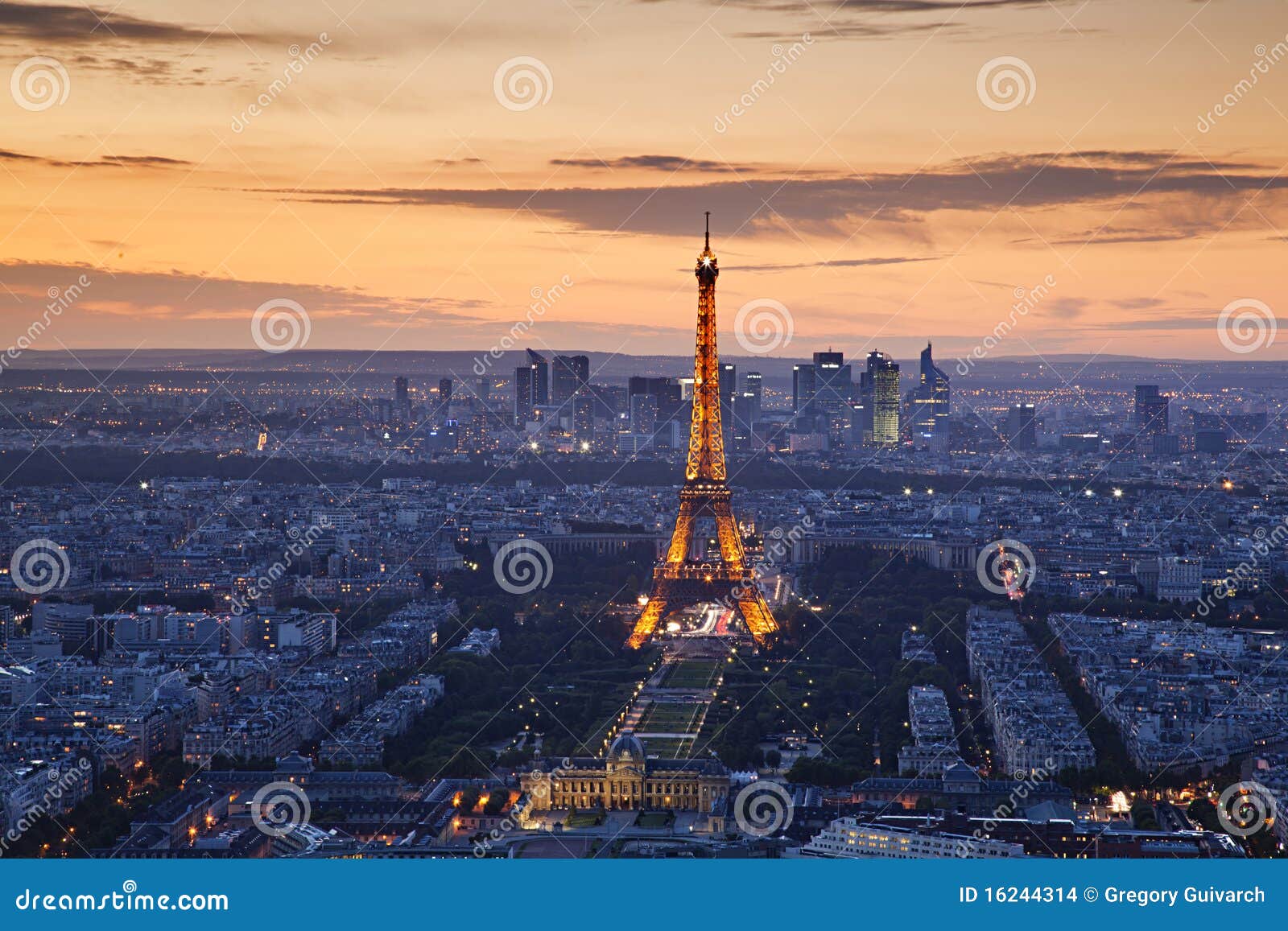 Paris sunset editorial stock image. Image of france, view - 16244314