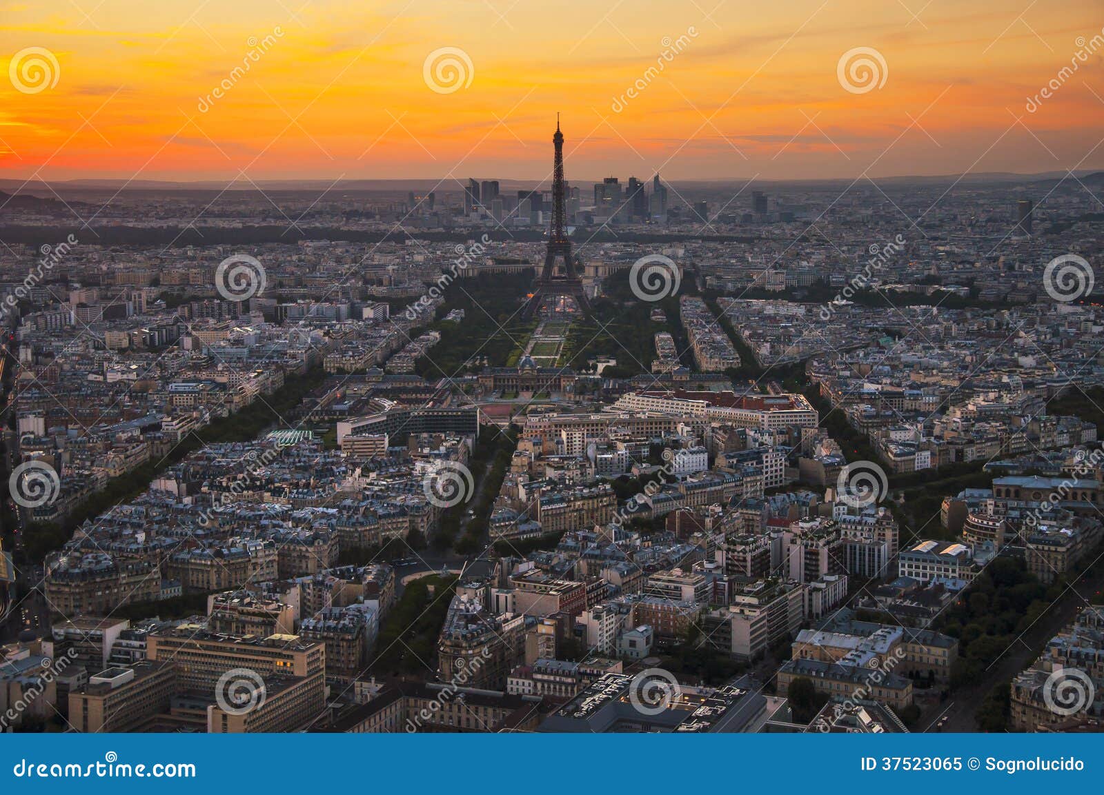Paris at sunset editorial image. Image of tourism, romantic - 37523065