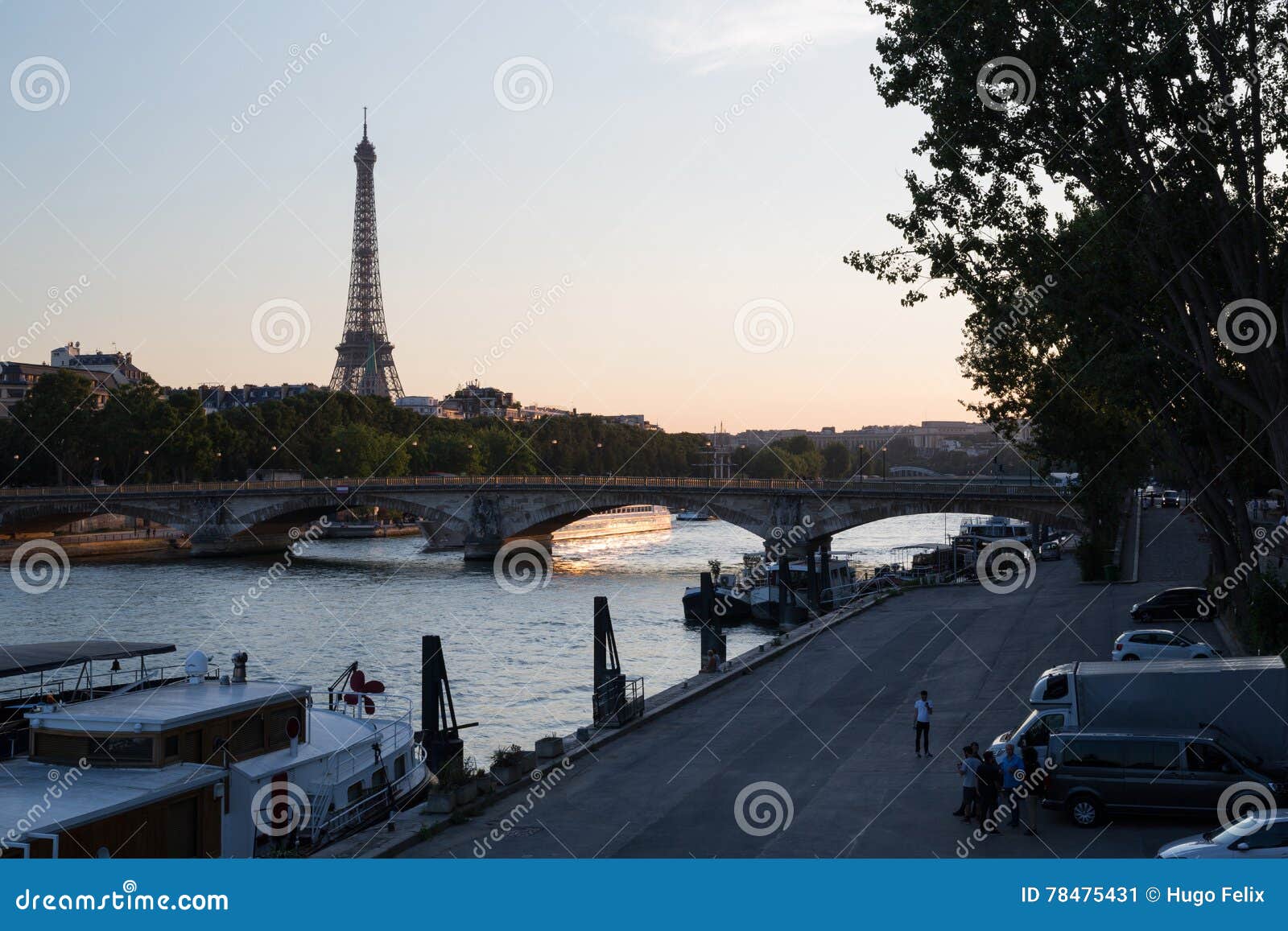 Paris at sunset editorial photo. Image of beautiful, aerial - 78475431