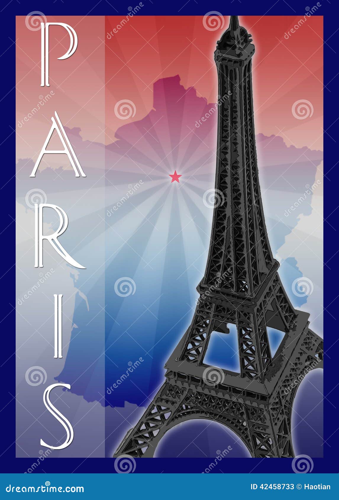Paris theme template stock illustration. Illustration of capital - 42458733