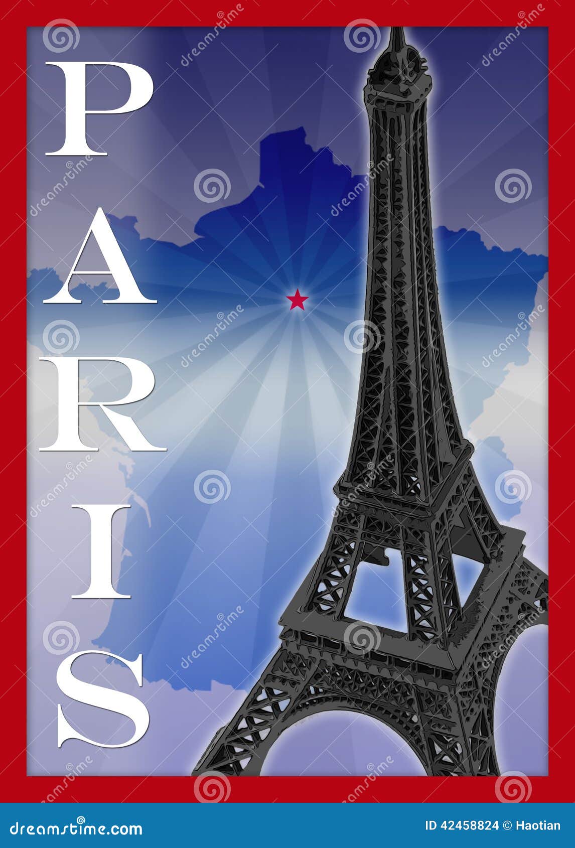Paris theme template stock illustration. Illustration of portrait ...