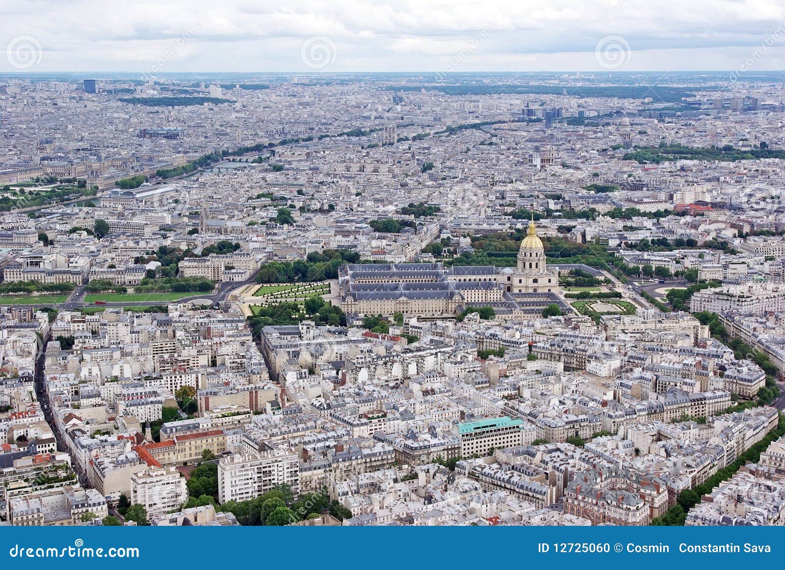 Paris from top stock photo. Image of domes, arts, architecture - 12725060