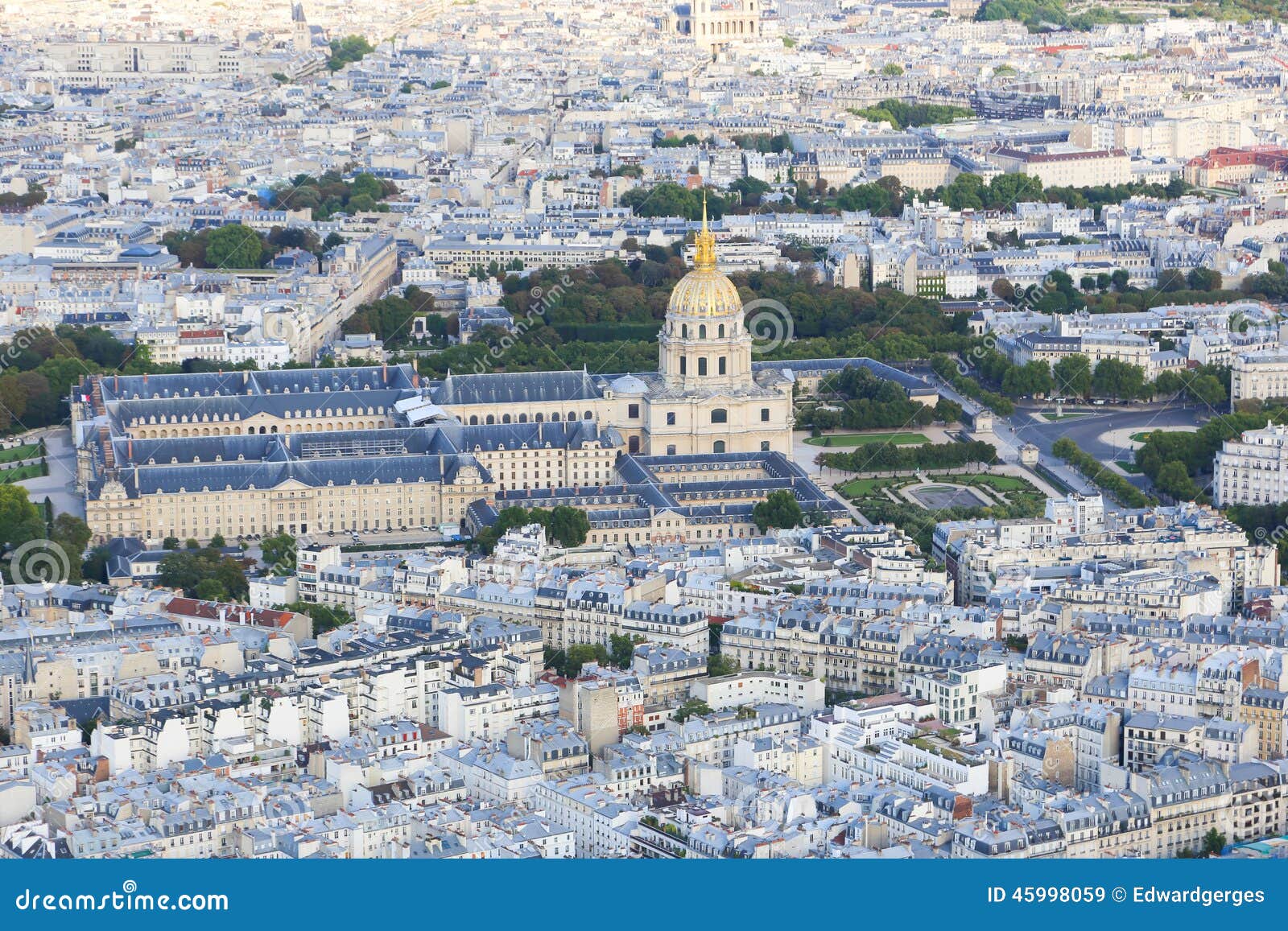 Paris from top stock image. Image of french, metal, france - 45998059