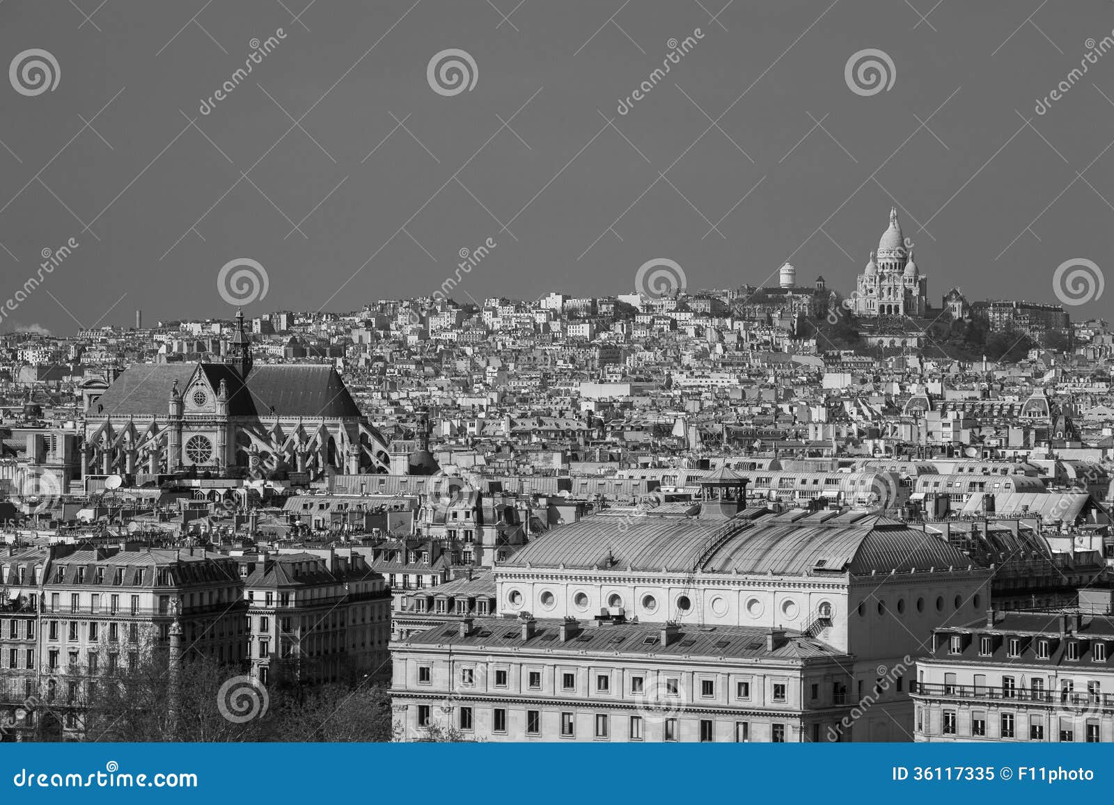 Paris from top view stock image. Image of clouds, blue - 36117335