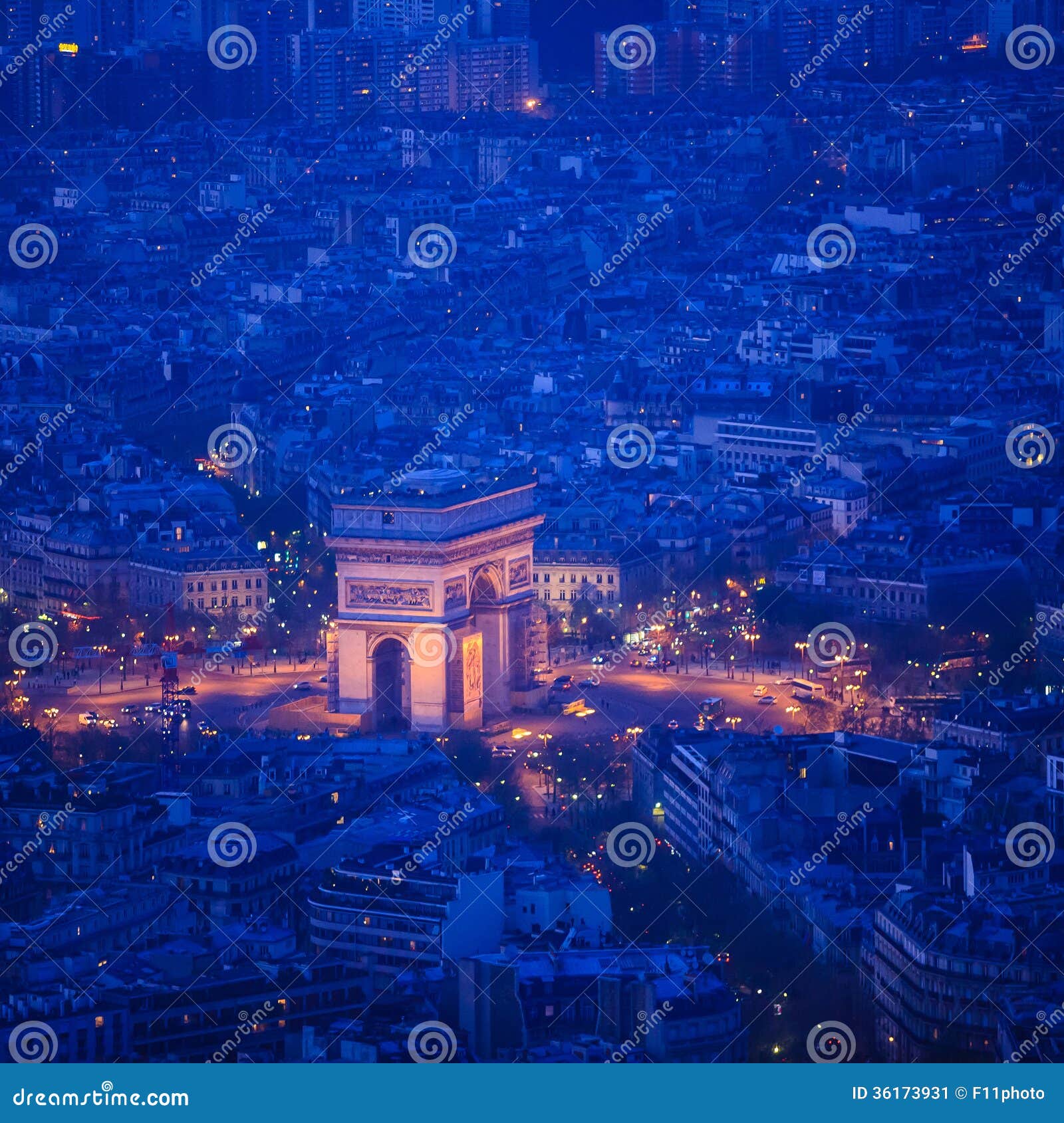 Paris from top view stock image. Image of monument, panoramic - 36173931