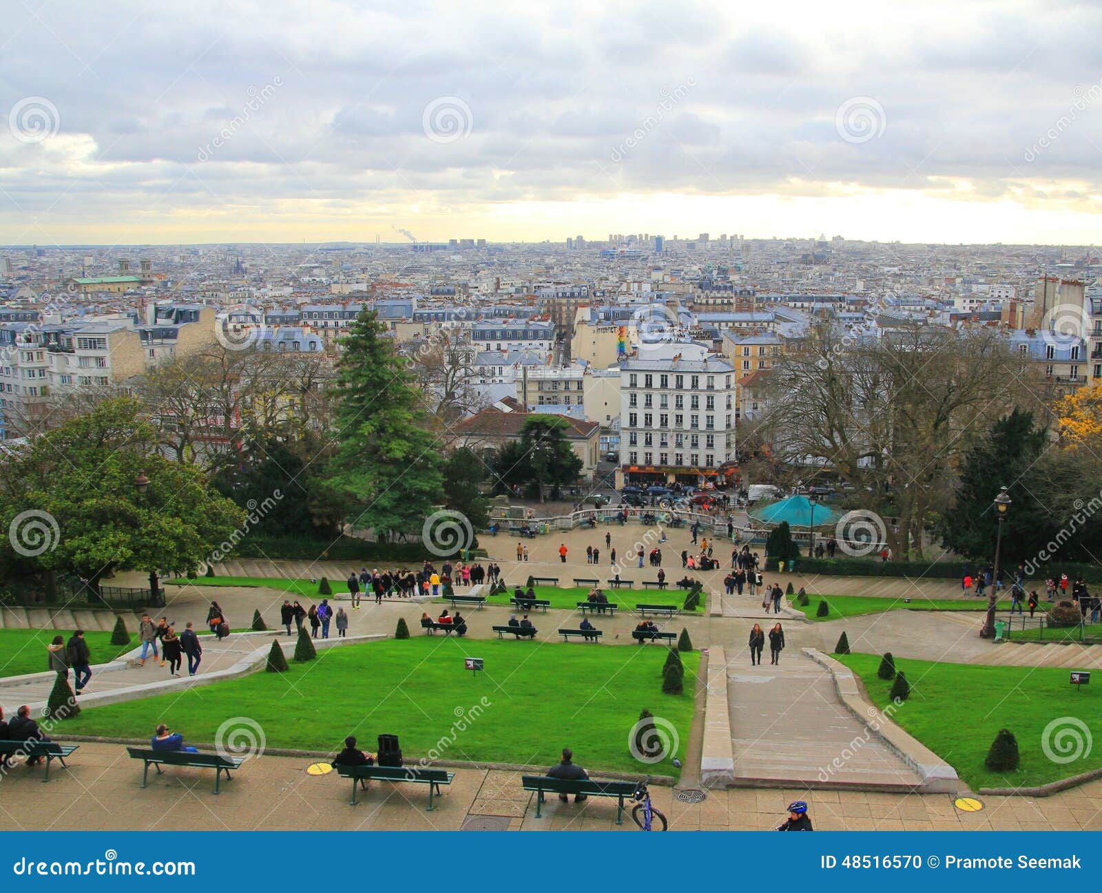 Paris Top View from Montmartre Stock Photo - Image of view, paris: 48516570