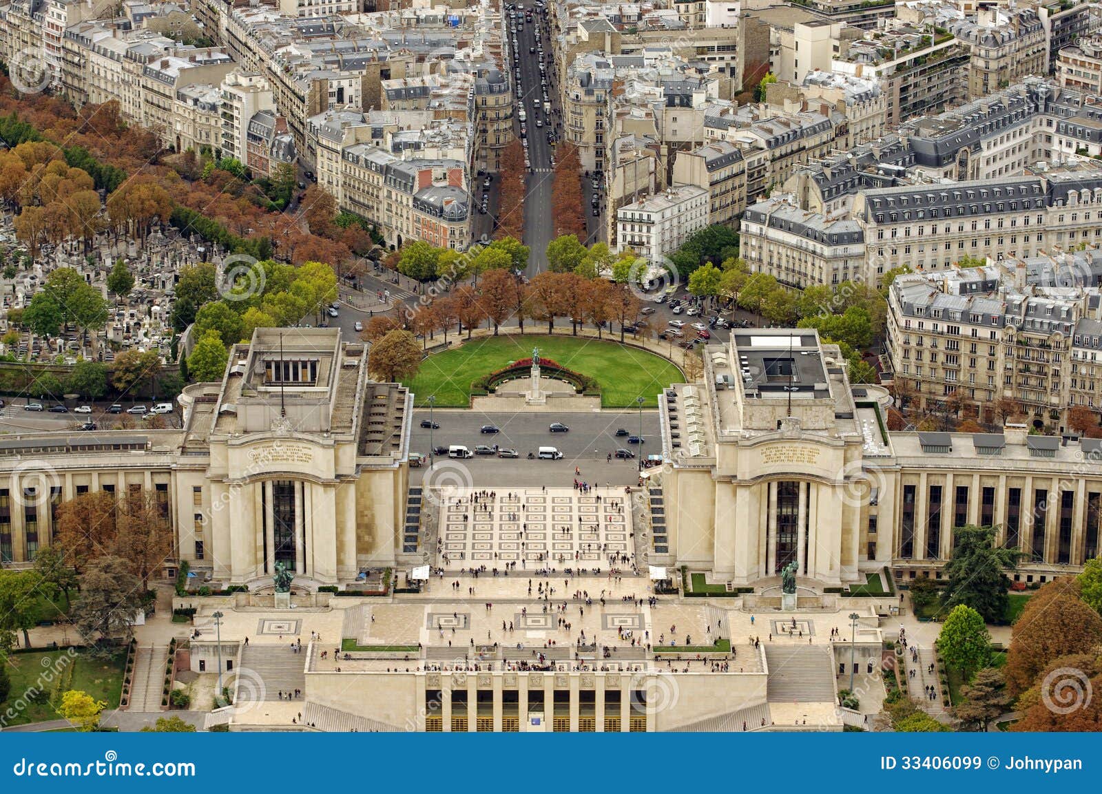 Paris, Trocadero stock image. Image of road, birdfly - 33406099