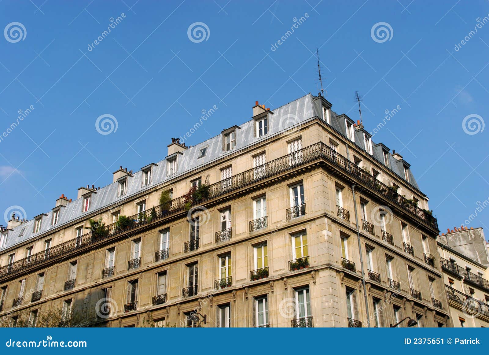 Paris, Typical Building Style Stock Image - Image of paris, spring: 2375651