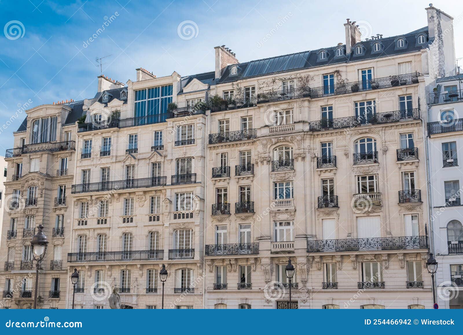 Paris, typical facade stock photo. Image of europe, france - 254466942