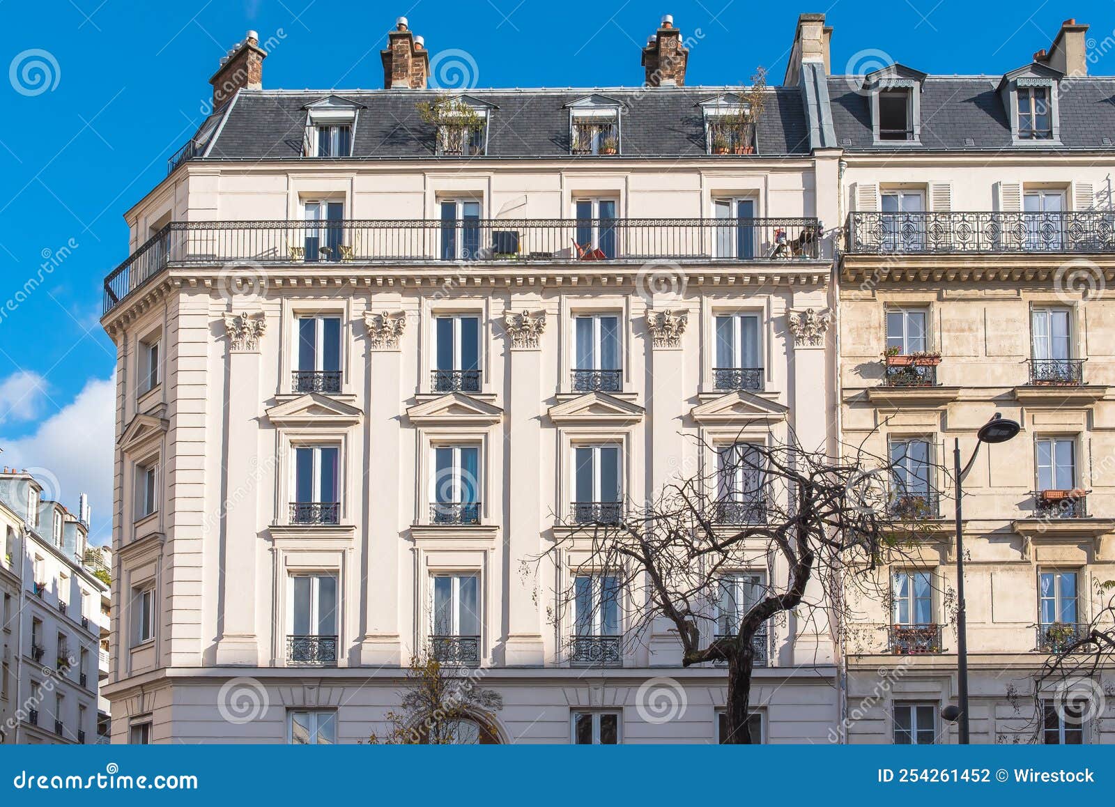 Paris, Typical Facade and Windows Stock Photo - Image of district, area ...