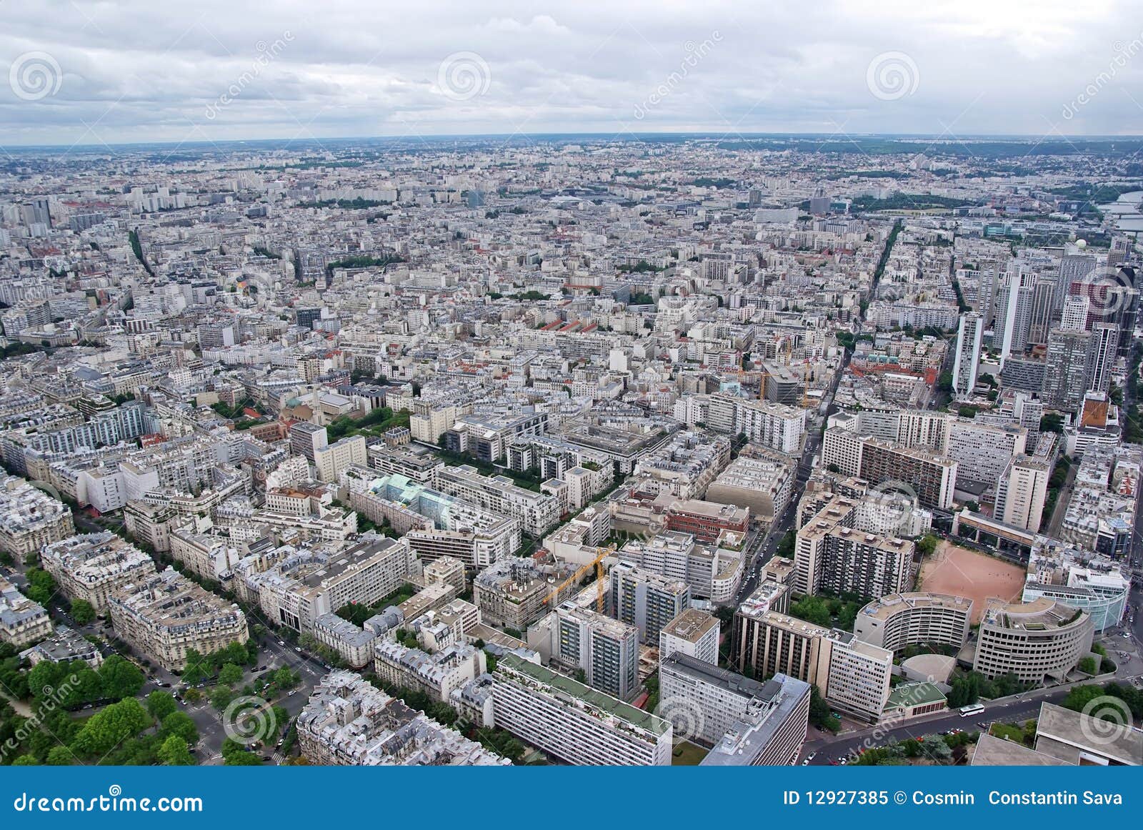 Paris upper view stock image. Image of constructions - 12927385