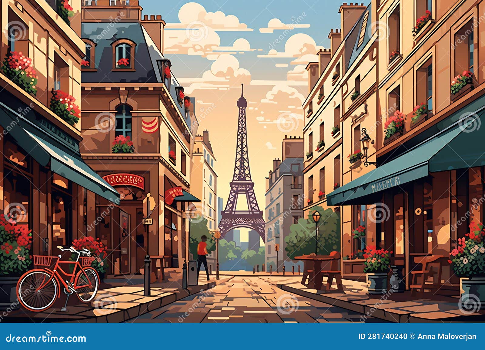 Paris Urban Landscape. Pattern with Houses Stock Illustration ...