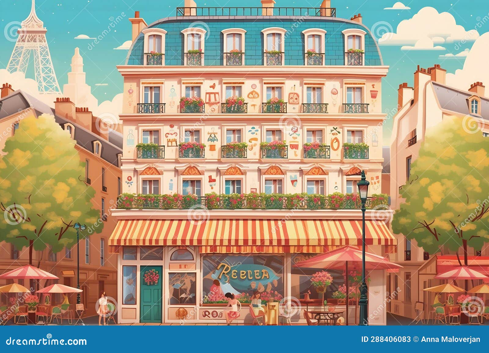 Paris Urban Landscape. Pattern with Houses Stock Image - Image of ...