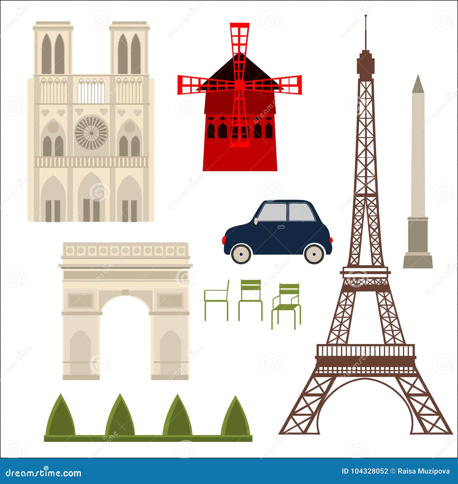 Paris vector illustration editorial photography. Illustration of ...