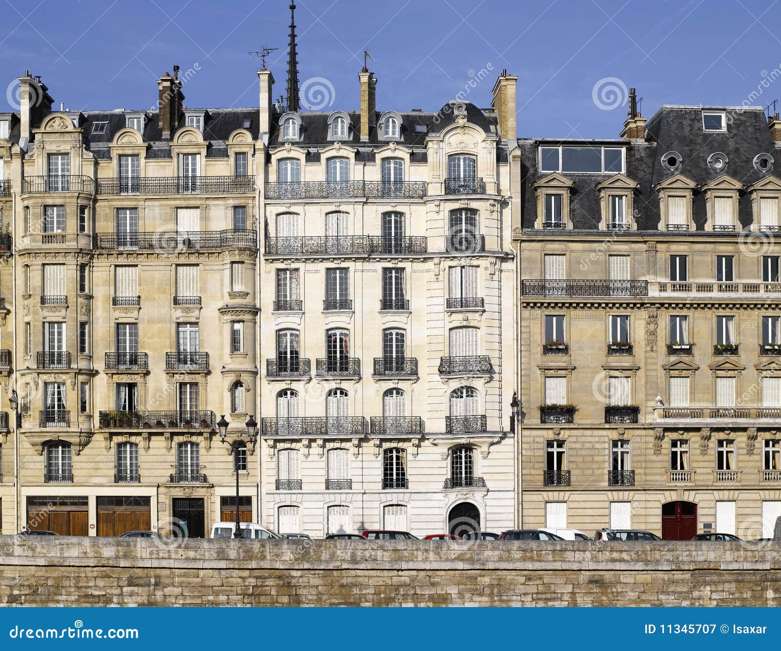 Paris: Very Nice Facade of Ile De La Cite Stock Image - Image of ...