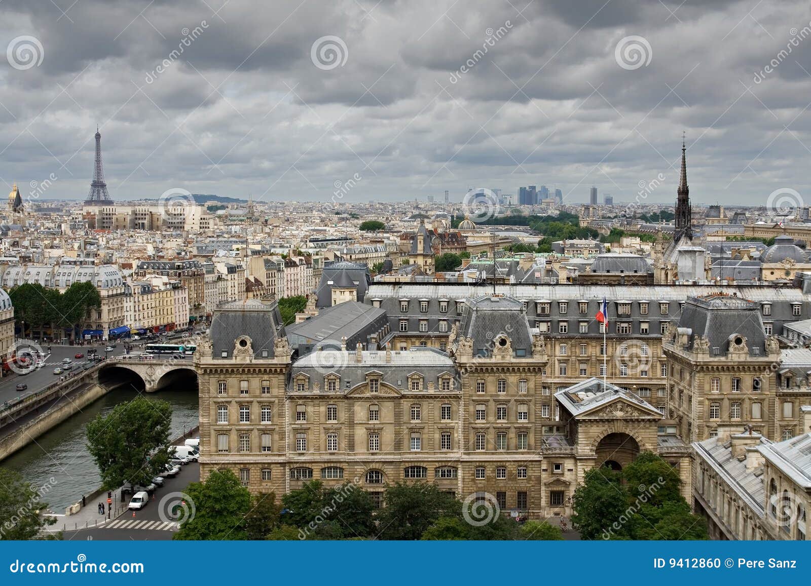 Paris view stock photo. Image of europe, catholic, ages - 9412860