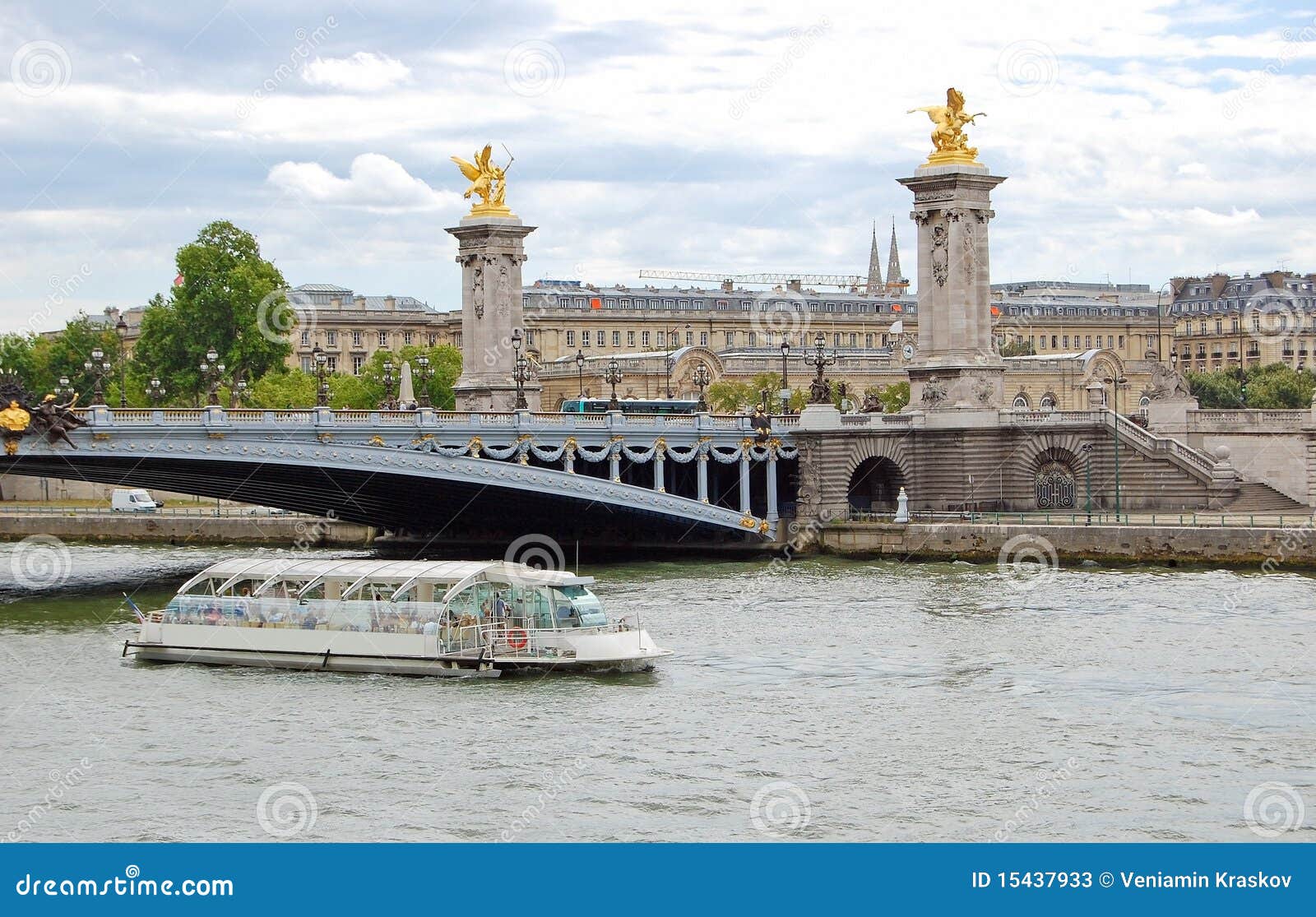 Paris View - Bridge of Alexander III Stock Image - Image of angel ...