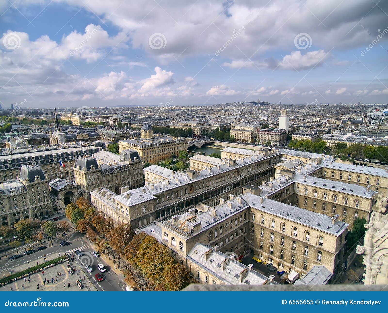 Paris View on Cite Island in Daylight. Stock Image - Image of ...