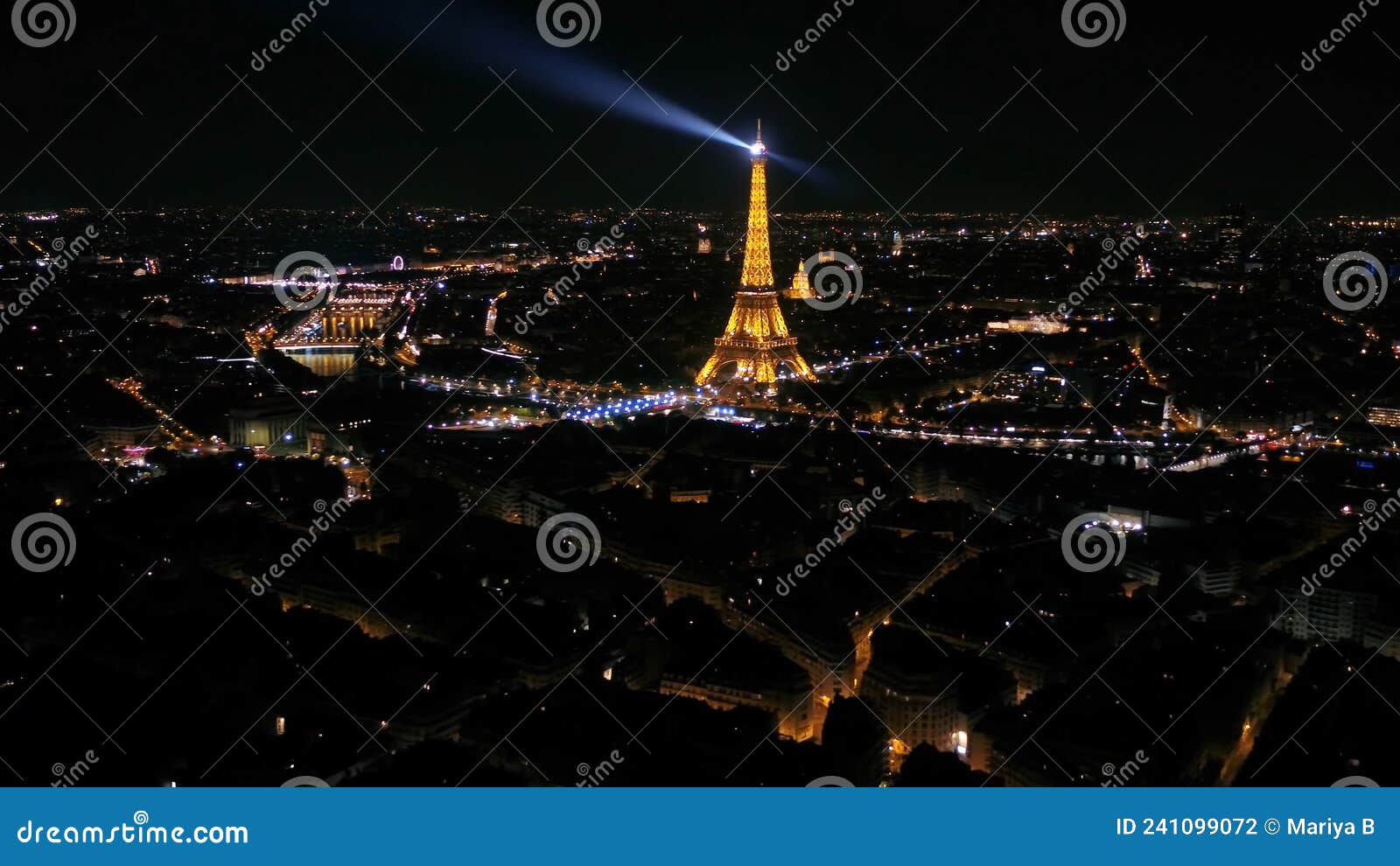 Paris View Eiffel Tower Night Editorial Photography - Image of ...
