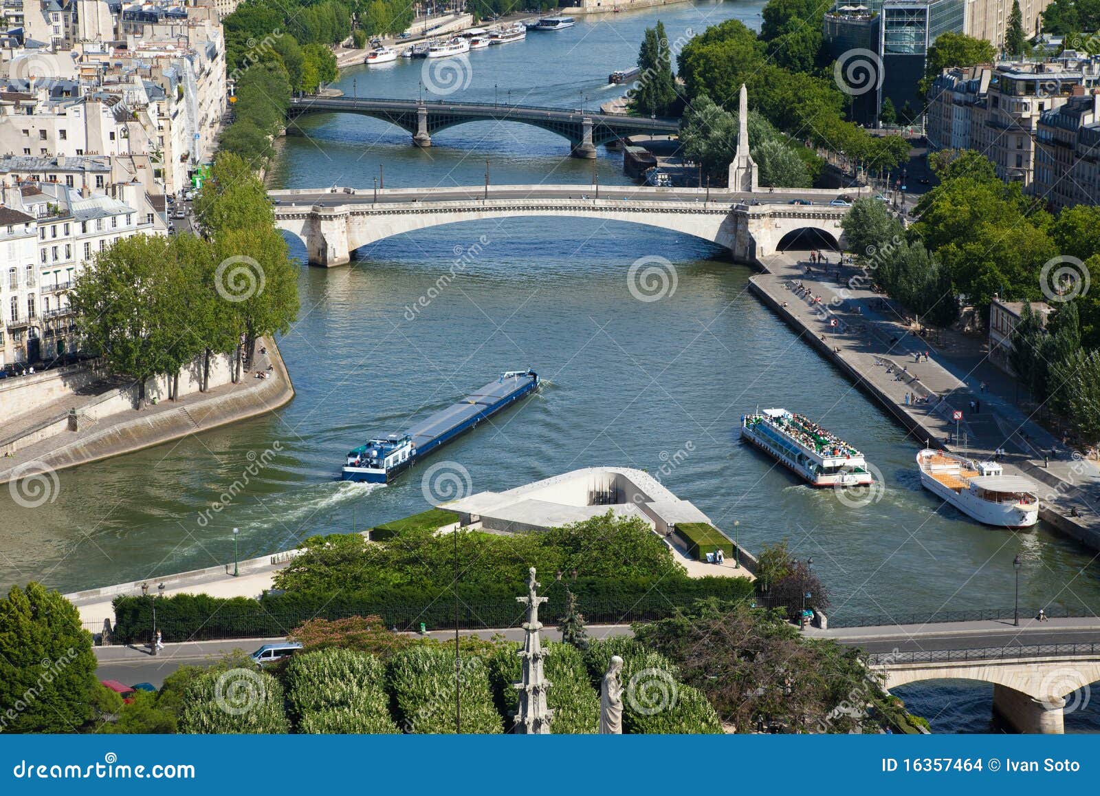 Paris, view of the Seine stock photo. Image of aerial - 16357464