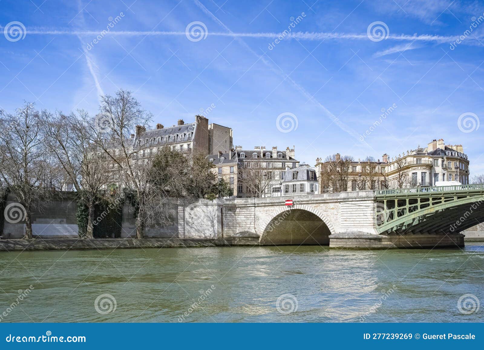 Paris, View of the Sully Bridge Stock Image - Image of arch, city ...