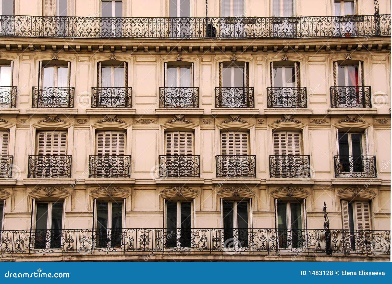 Paris windows stock photo. Image of french, decor, elegant - 1483128