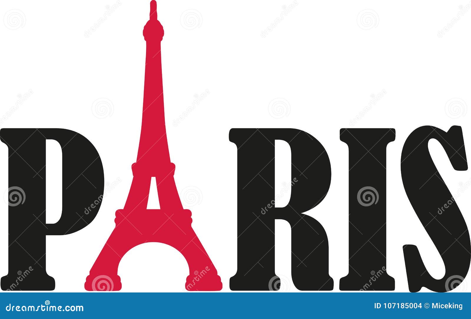 Paris Word Written With The Eiffel Tower Which Replace The `a` Letter ...