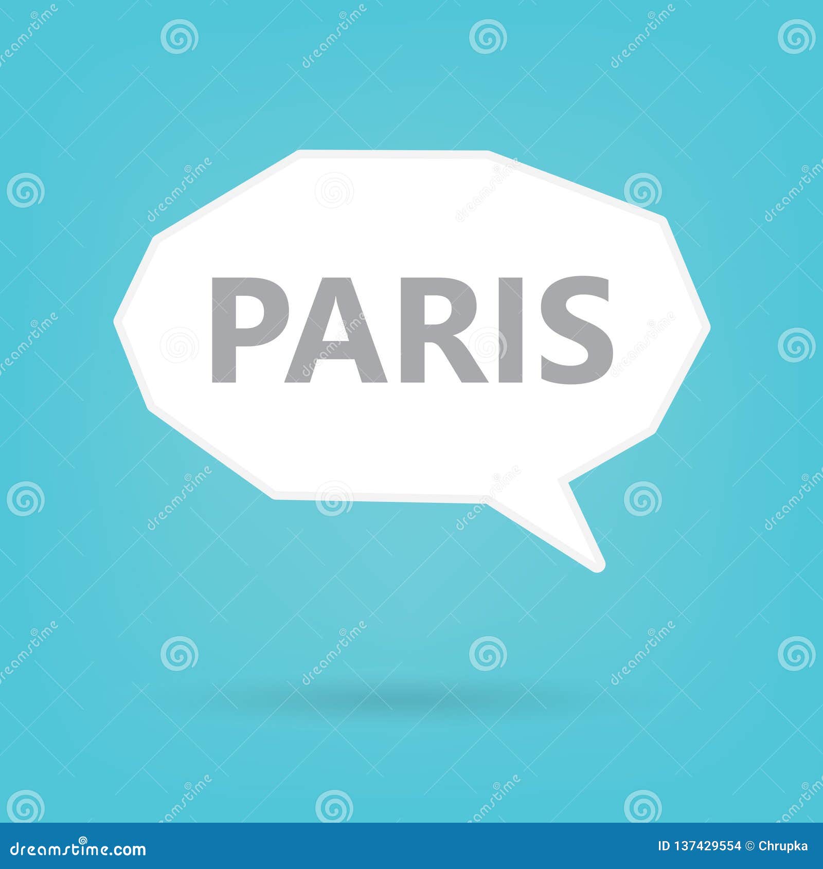 Paris Word on a Speech Bubble Stock Vector - Illustration of text ...