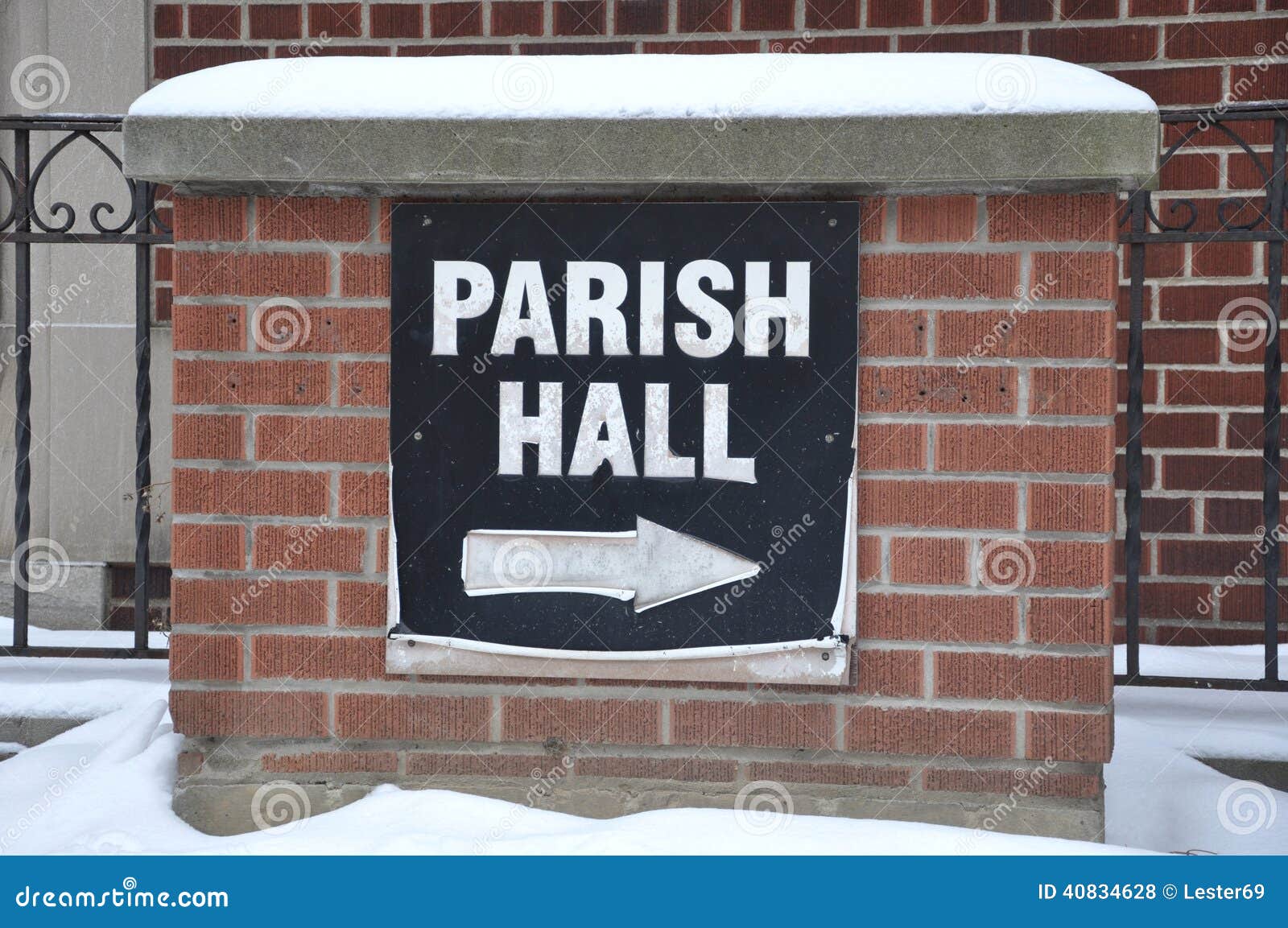 Parish hall sign stock photo. Image of facade, church - 40834628