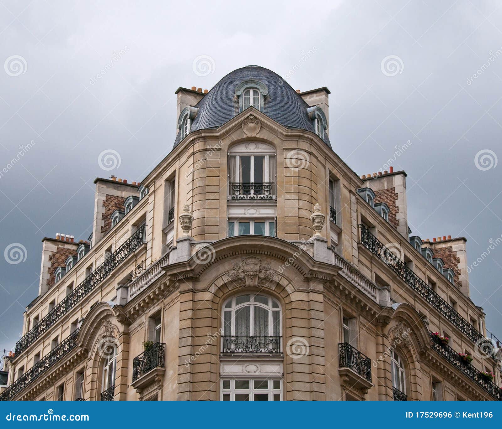 Parisian Apartment on Corner Stock Photo - Image of home, design: 17529696