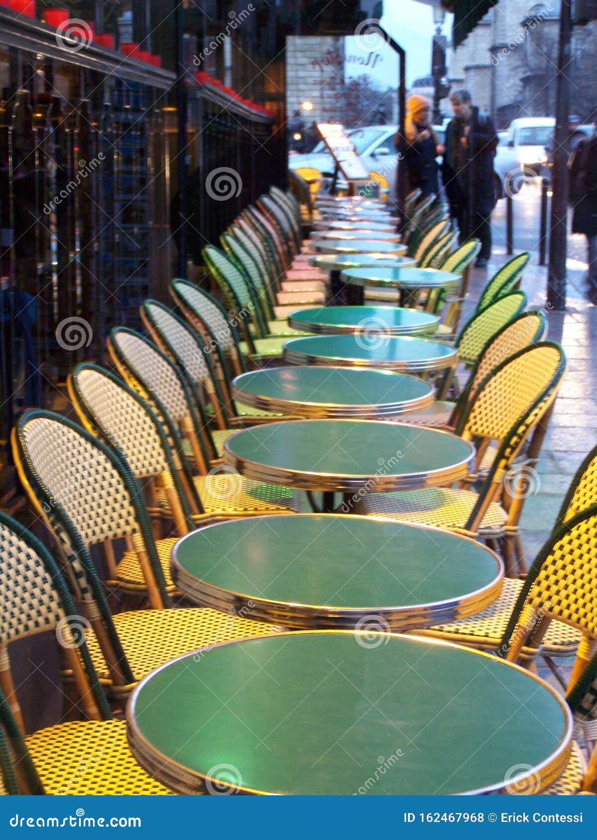 Parisian Bistro Terrace Tables Stock Photo - Image of parisian, bistro ...