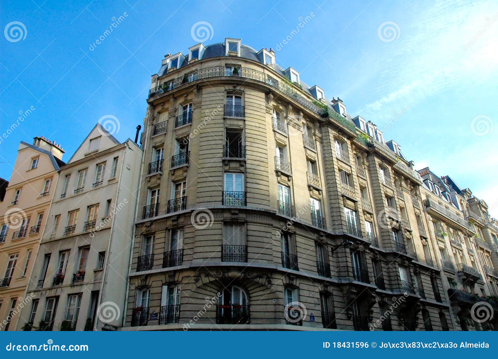 Parisian building facade stock photo. Image of architectural - 18431596