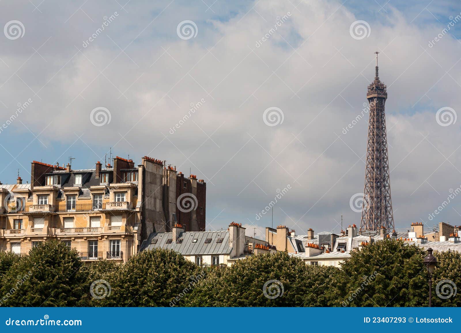 Parisian Buildings and Eiffel Tower Stock Image - Image of ...