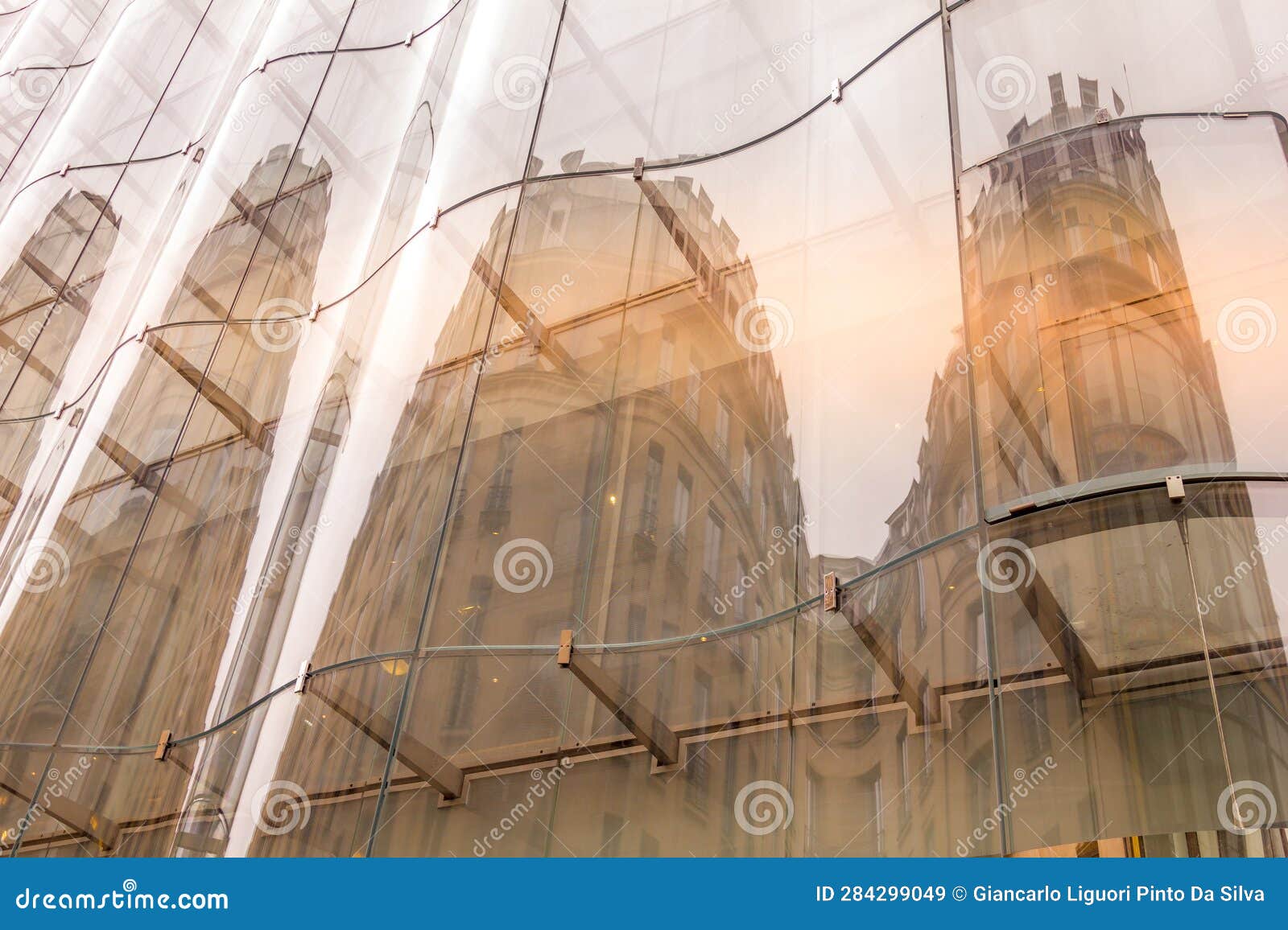 Parisian Buildings Reflected in a Mirror Wall Stock Image - Image of ...