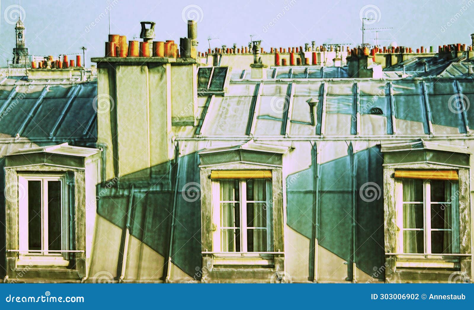 Parisian Roofs Skyline Royalty-Free Stock Image | CartoonDealer.com ...
