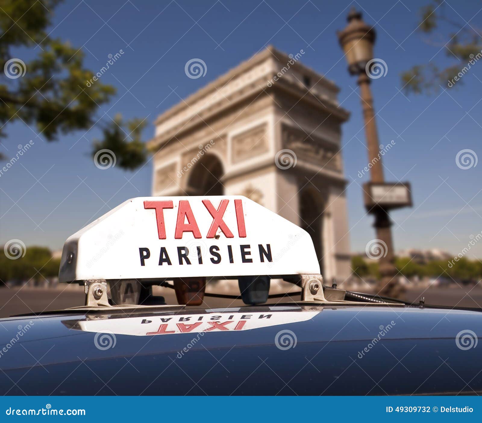 Parisian Taxi, Arc De Triomphe Stock Photo - Image of transport, france ...