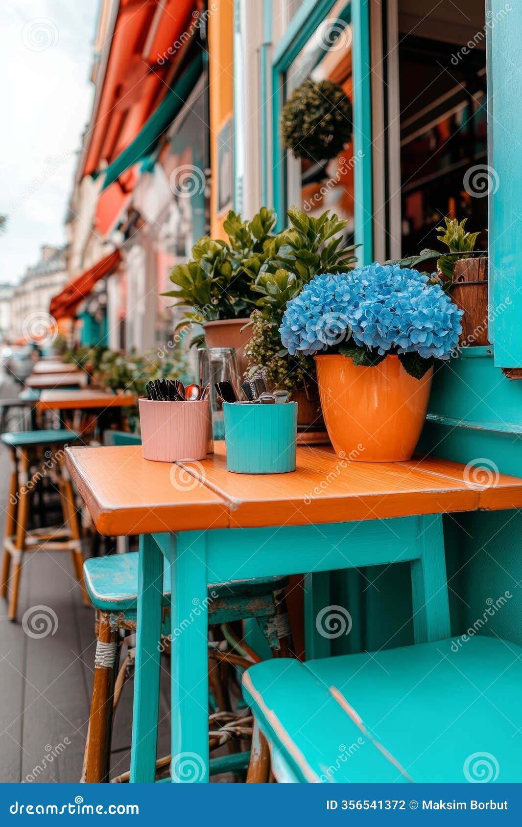 A Parisian Window Dressed in a Cascade of Vibrant Hydrangeas Stock ...