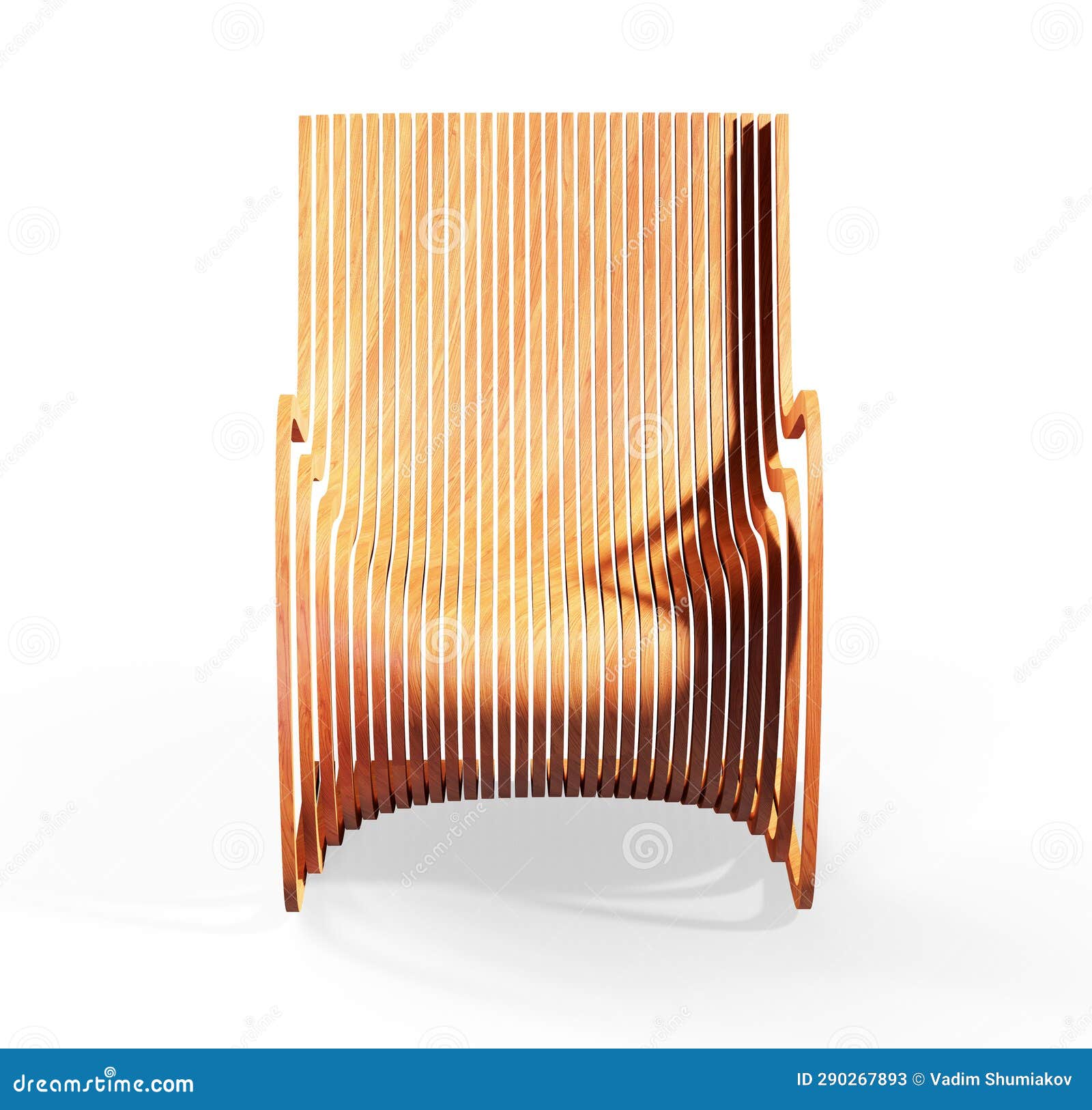 Park Bench Arc On A White Background. Front View. 3d Render Imag Stock ...