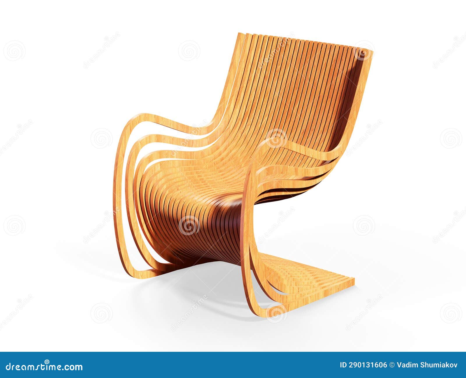 Park Bench Arc On A White Background. Front View. 3d Render Imag ...