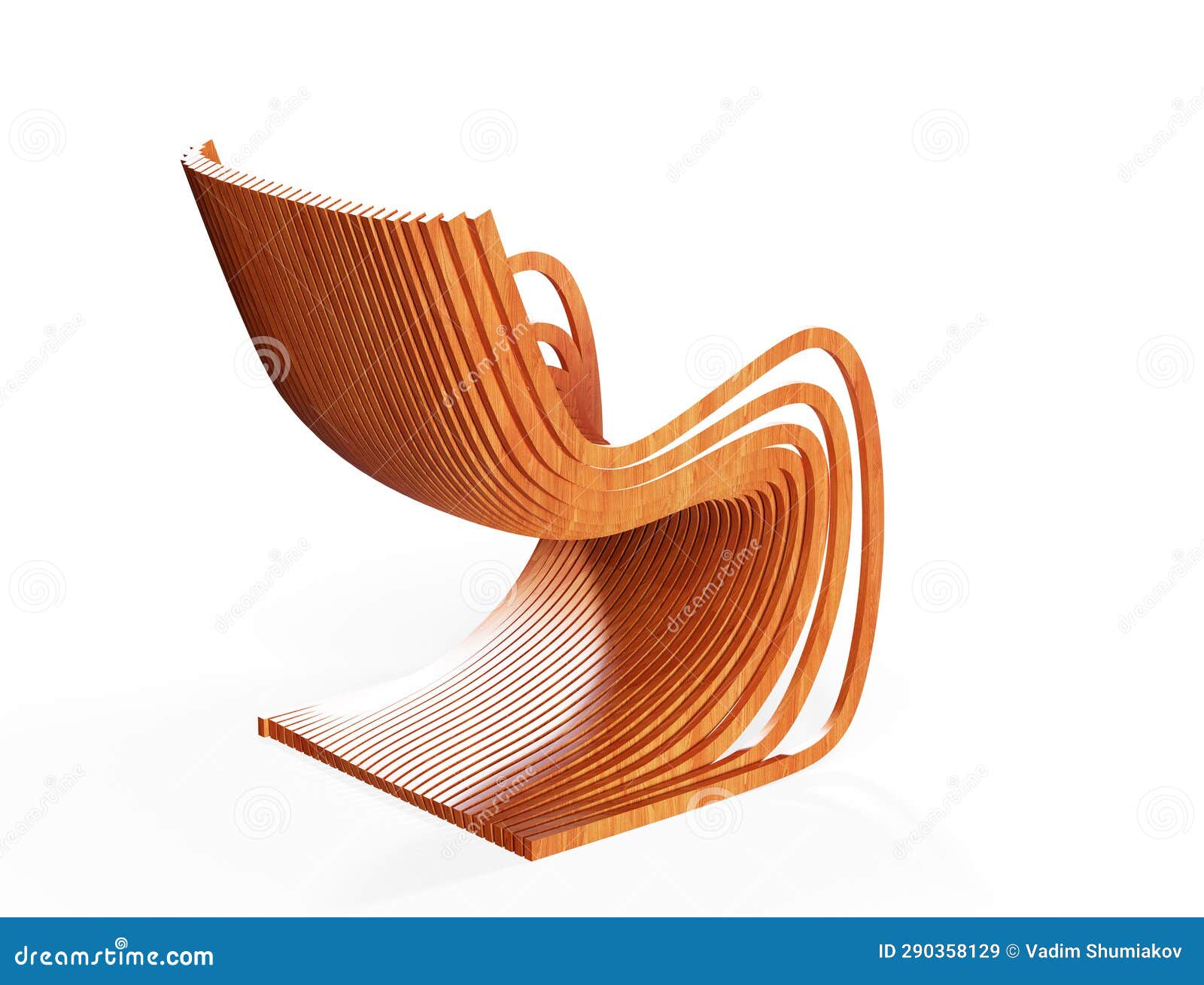 Park Bench Arc On A White Background. Front View. 3d Render Imag ...
