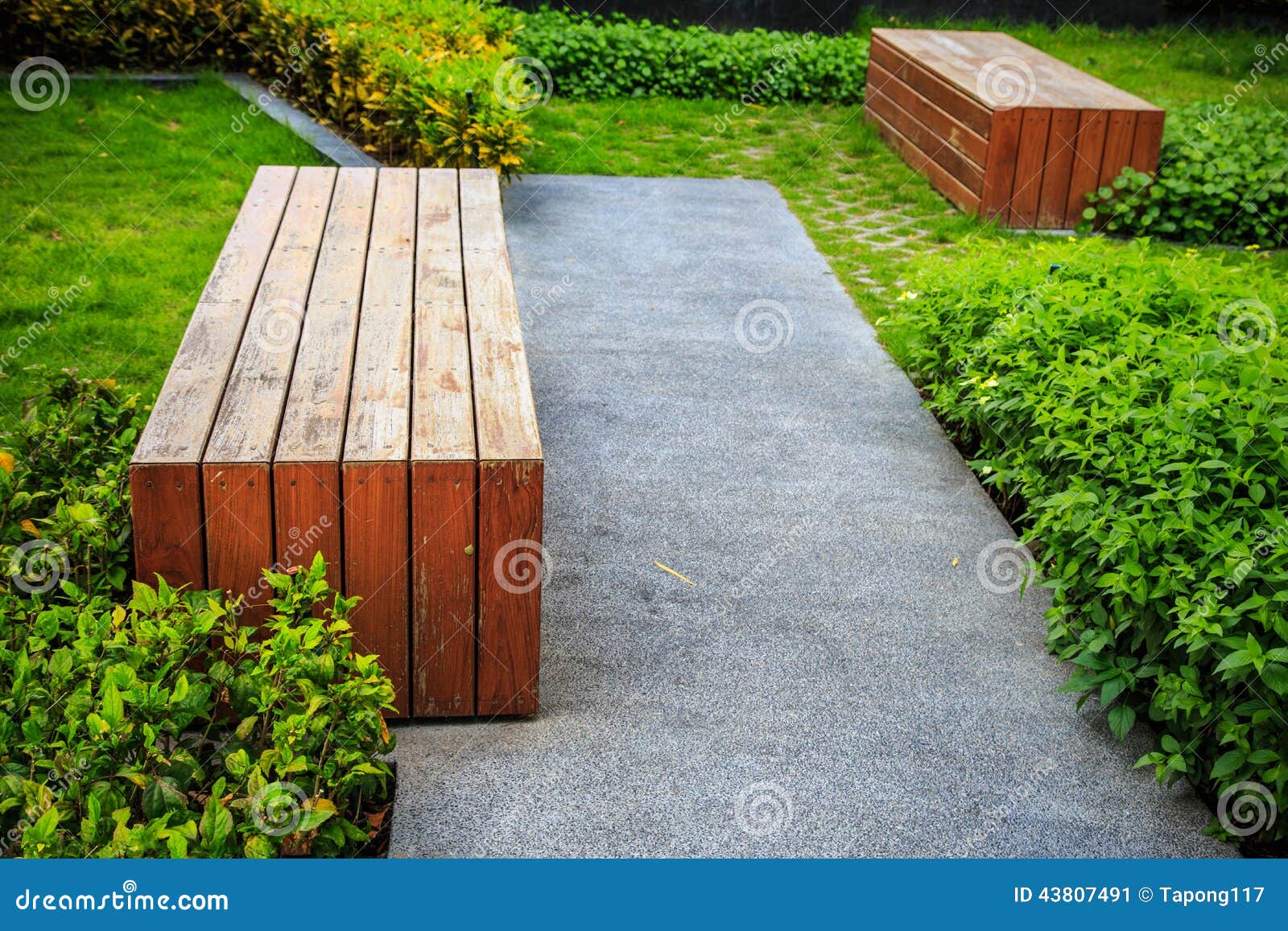 The Park Bench stock image. Image of walking, bush, scene - 43807491