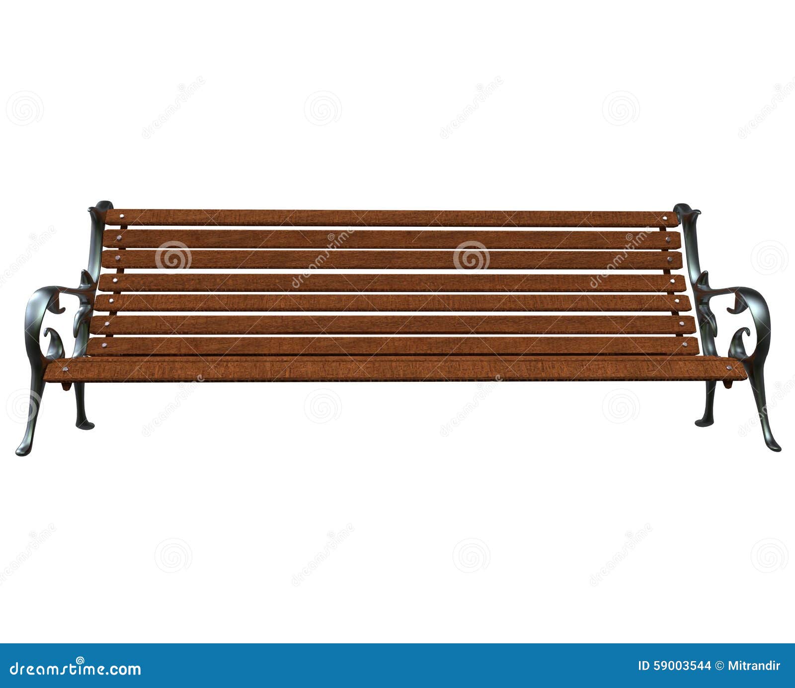Park Bench Front View stock photo. Image of rust, spring - 59003544