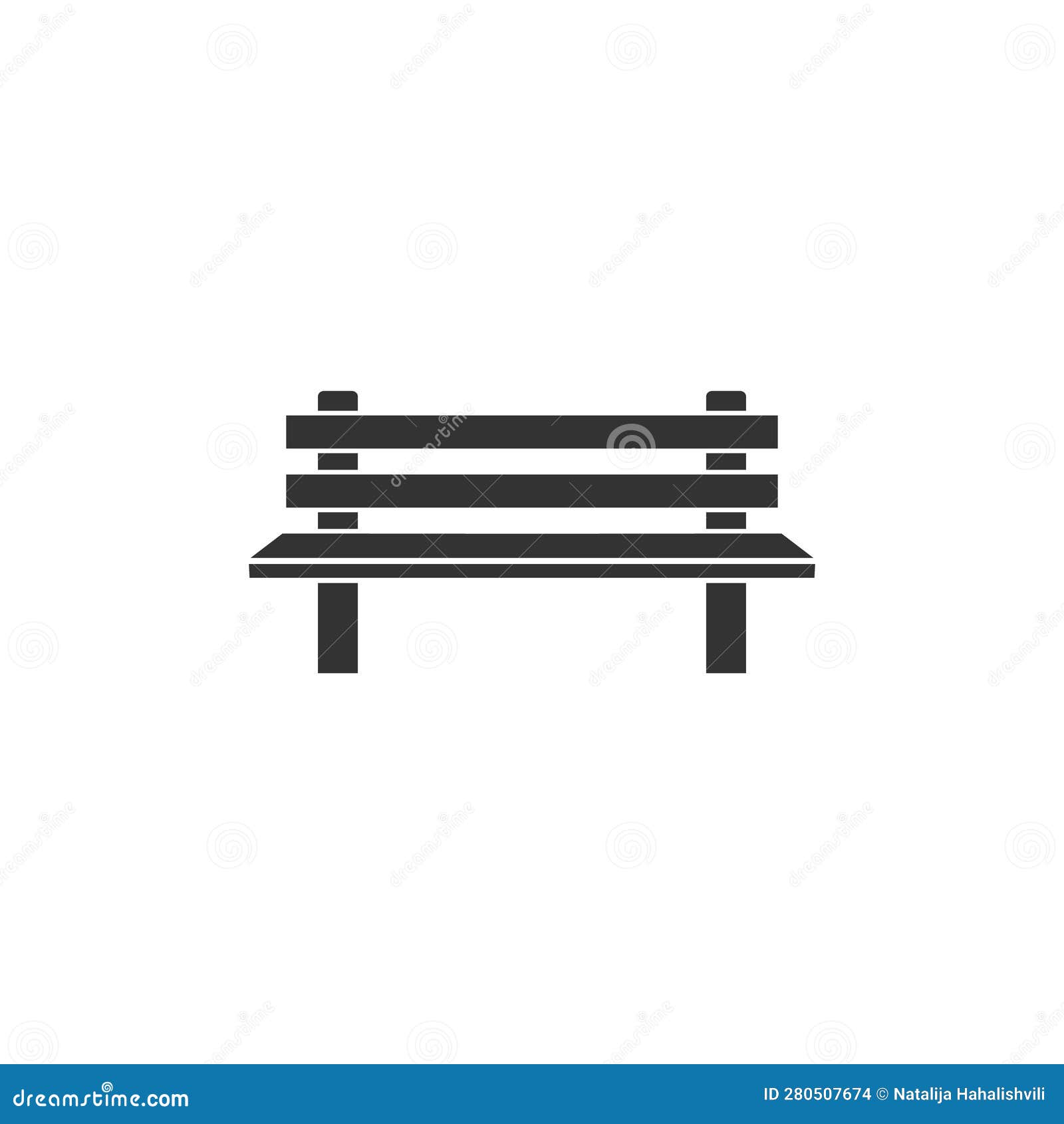 Park Bench Icon Over White Background, Vector Illustration Stock Vector ...